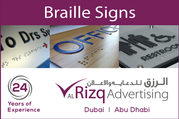 Al Rizq Advertising: Braille signs and Tactile Plates - AccessAbilities ...
